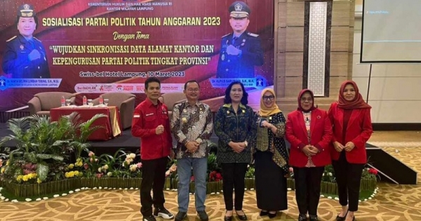 DPD PDI Perjuangan Lampung Hadiri Sosialisasi Parpol 2023