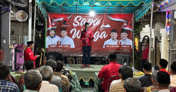 Kampanye Risma-Gus Hans dan Eri-Armuji di Kampung, PDI Perjuangan ...