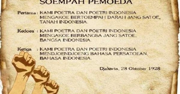 Isi Ikrar Sumpah Pemuda Versi Otentik dan Ejaan Baru: Simbol Persatuan ...